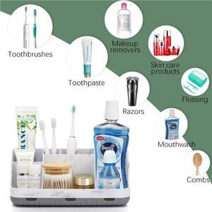 Storage & Organization | Marble Bathroom Countertop Organizer ...